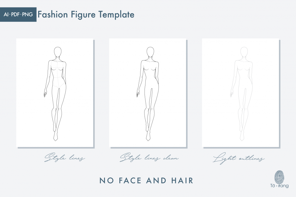 Female Fashion Figure Template, Catwalk Model, 9 Head Fashion Croquis ...