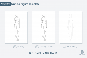 Female Fashion Figure Template, 9-Head Fashion Croquis, Relaxed Pose ...