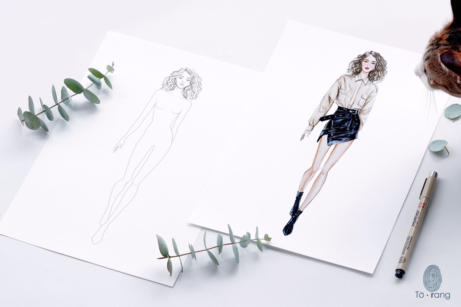 Female Fashion Figure Template, Catwalk Model, 9 Head Fashion Croquis ...