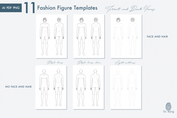 11 Male Fashion Figure Templates, Croquis Templates for Fashion ...