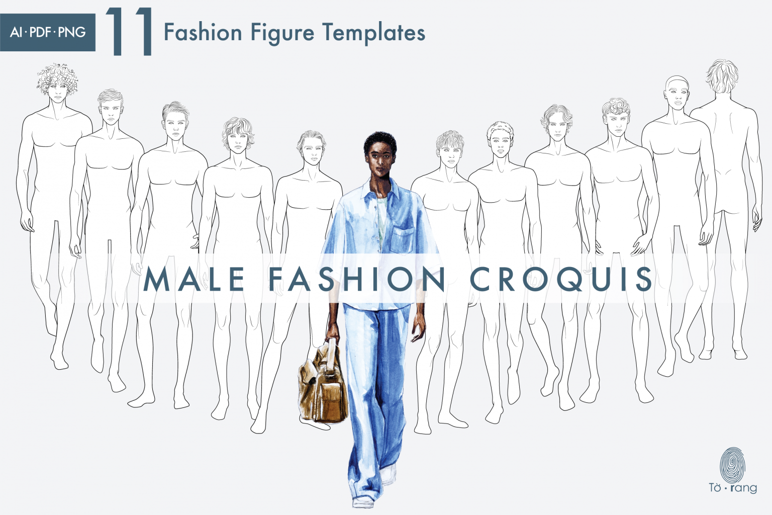 11 Male Fashion Figure Templates, Croquis Templates for Fashion ...