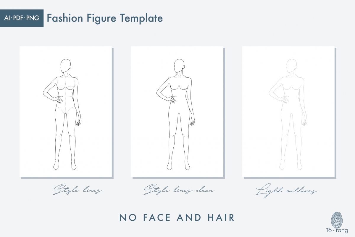 Female Fashion Figure Templates, Croquis Templates for Fashion ...