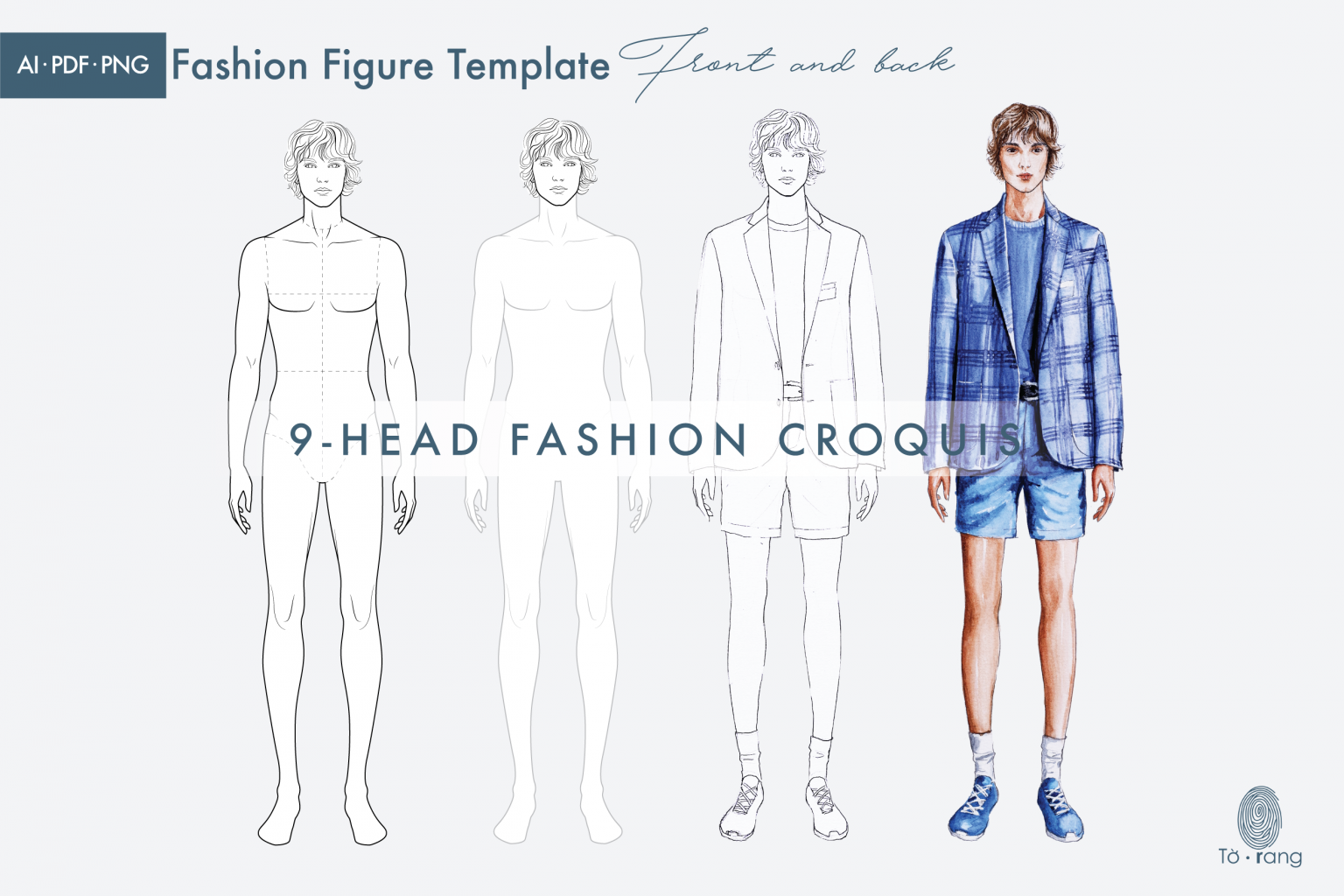 Male Standing Pose Croquis Bundle, Male Croquis for Fashion ...